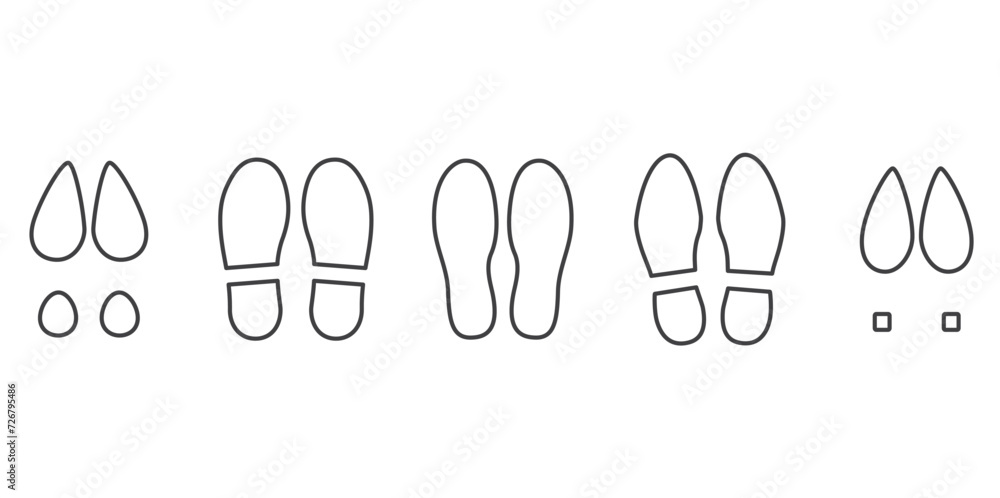 Footsteps icon line style. The lines of footprints. Vector illustration ...