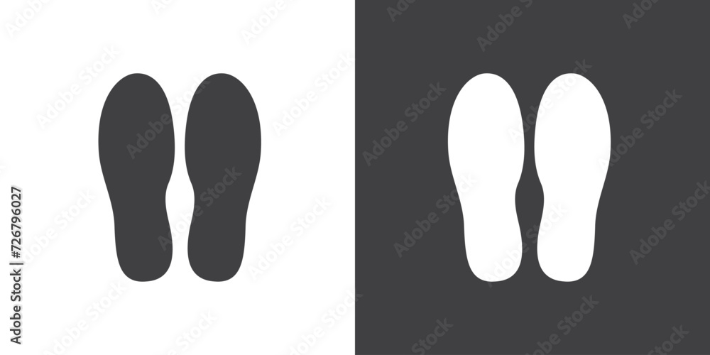 Footstep and footprint icon. Human footprint sign or symbol. Footstep ...