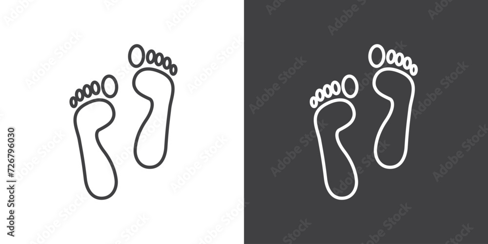 Simple Footsteps icon. The lines of footprints. Vector illustration of ...