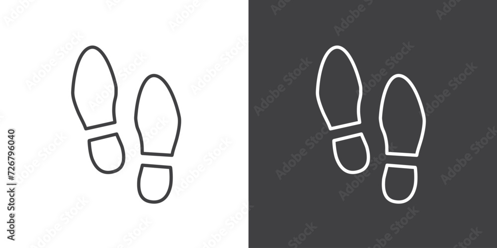 Footprints linear icon. Footsteps. Thin line illustration. Simple ...