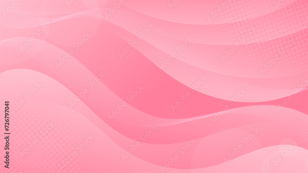 Abstract Pink Background with Wavy Shapes. flowing and curvy shapes ...