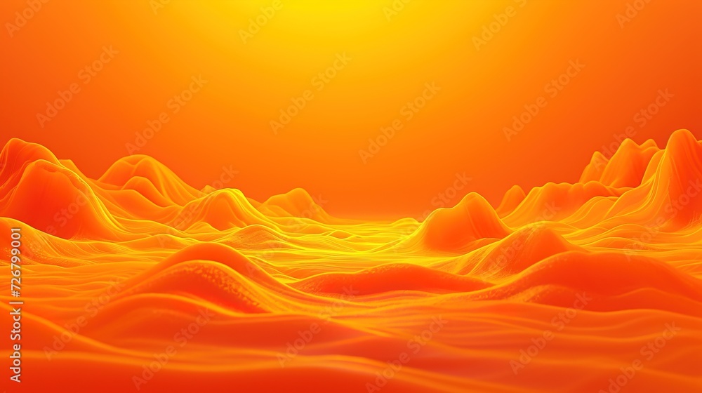 Gradient orange color 3d abstract backgorund with wavy data concept ...
