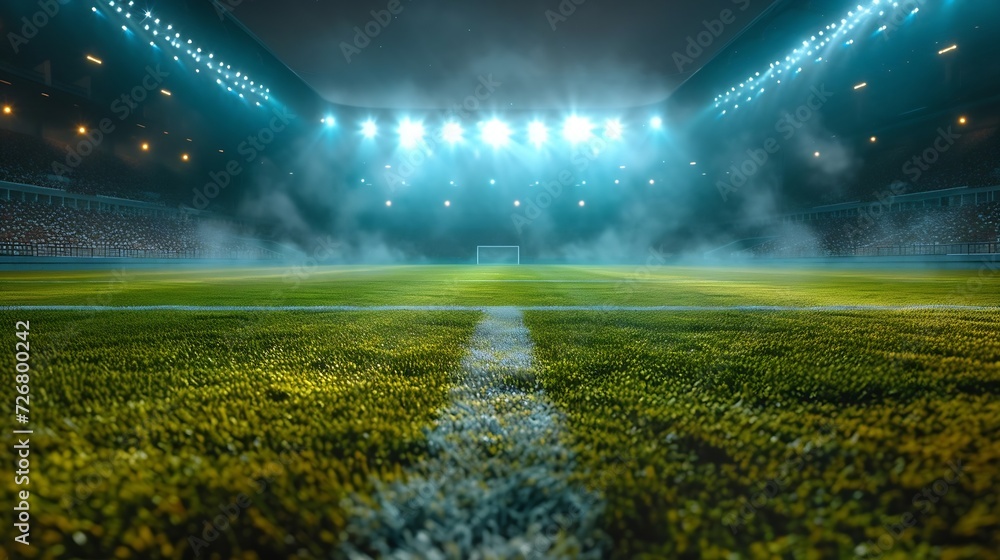 Sports stadium with a lights background, Textured soccer game field ...
