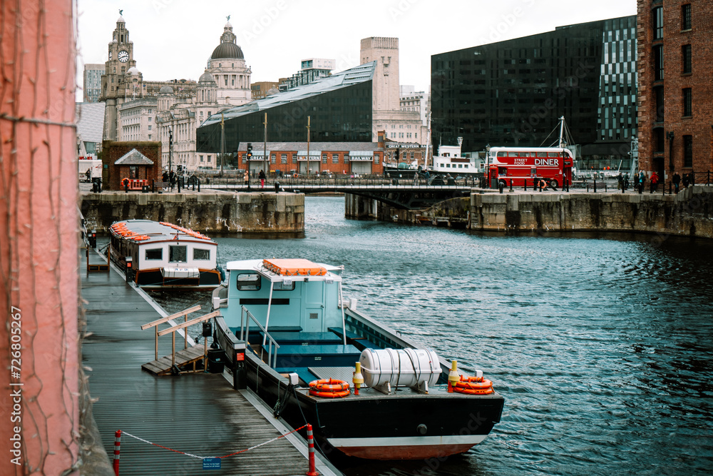 Liverpool, UK - October 10 2023 : Albert Dock, no logos or recognizable ...