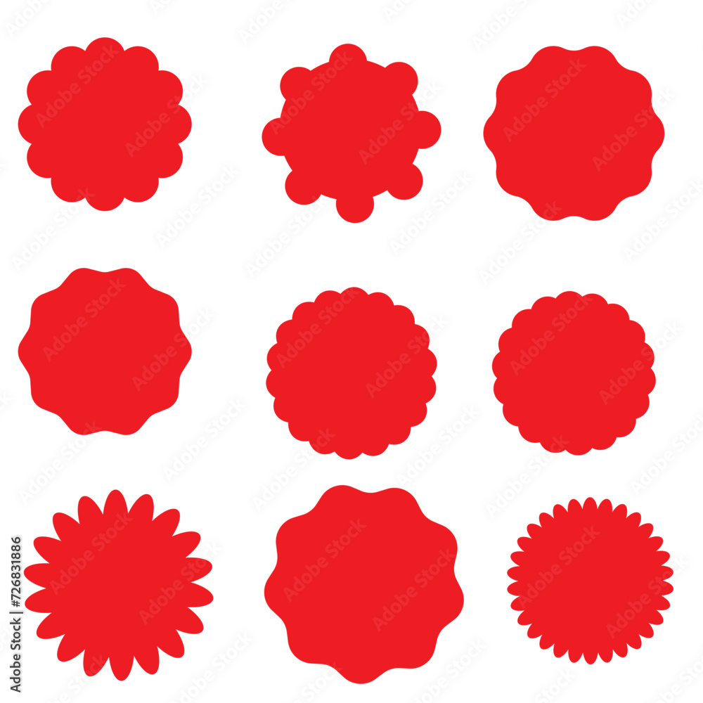 Collection of Scallop black outline frame. Line Sale tags. Discount ...