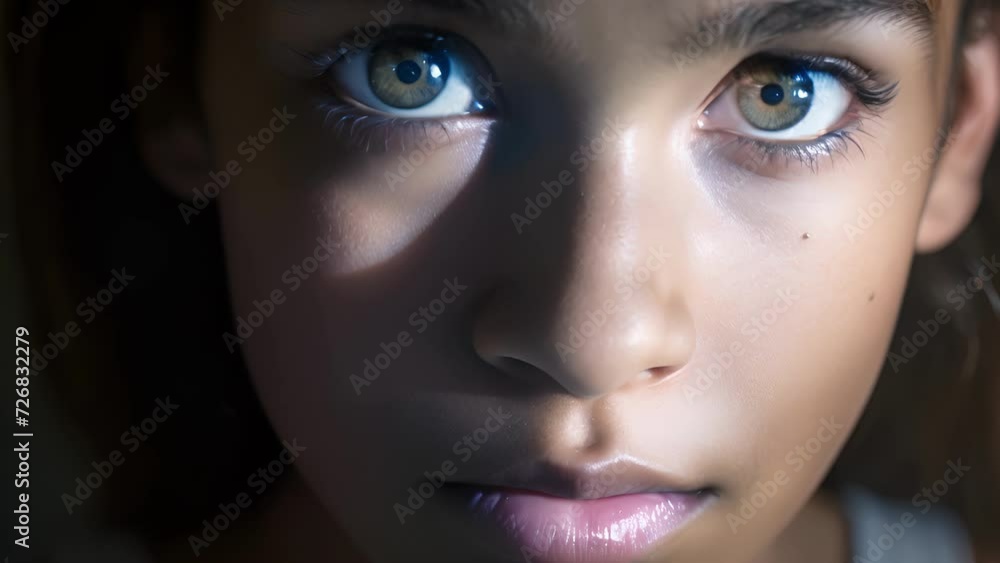 A transgender youth, their eyes shining with resilience yet b with ...