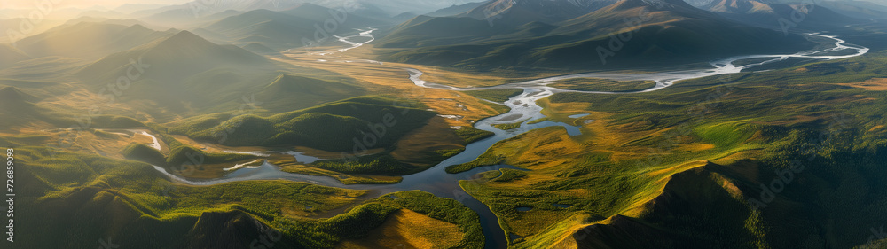 Vast Vistas: Aerial View of Siberia Stock Photo | Adobe Stock
