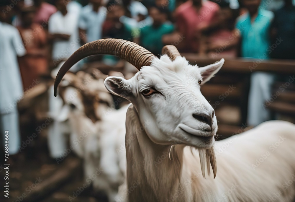 animal wooden Jakarta July slaughtered goat serve sacrificial laid ...