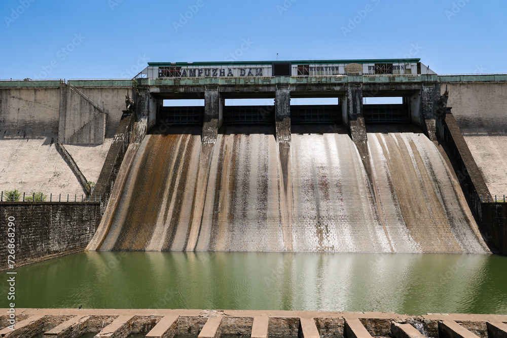 Malampuzha dam view at Palakkad district Kerala South India. Boating at ...
