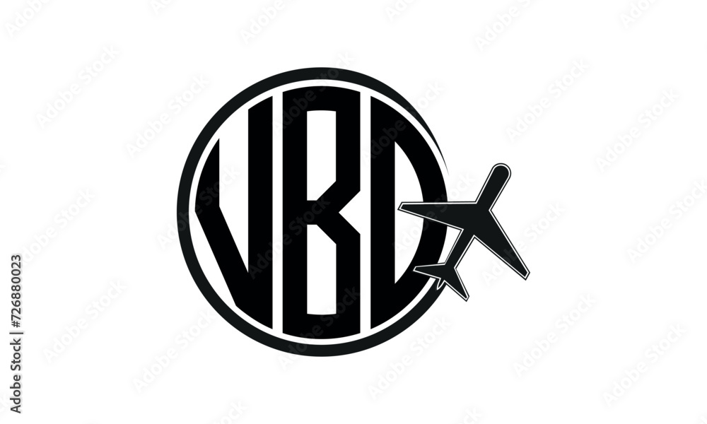 VBO three initial letter circle tour & travel agency logo design vector ...
