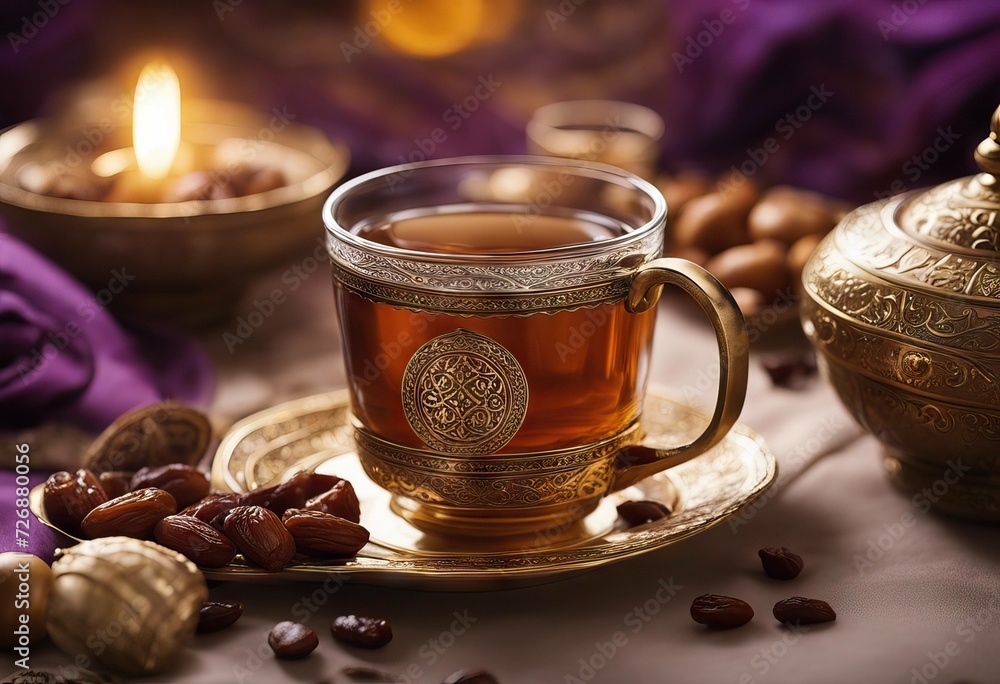 Arabian Arabia Traditional tea dates Arabian they symbolise symbols set ...
