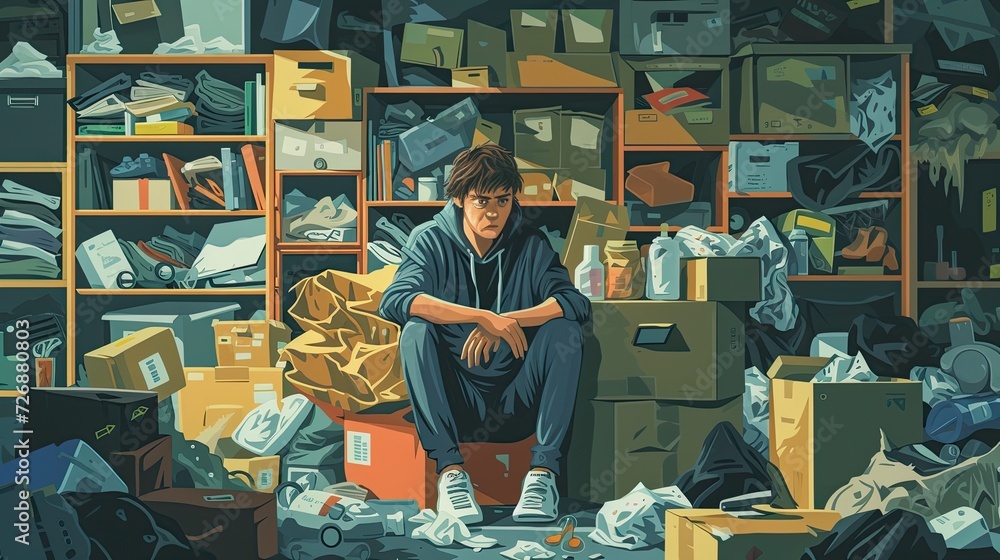 Banner Design for Hoarding Disorder Mental Issue Stock Illustration ...