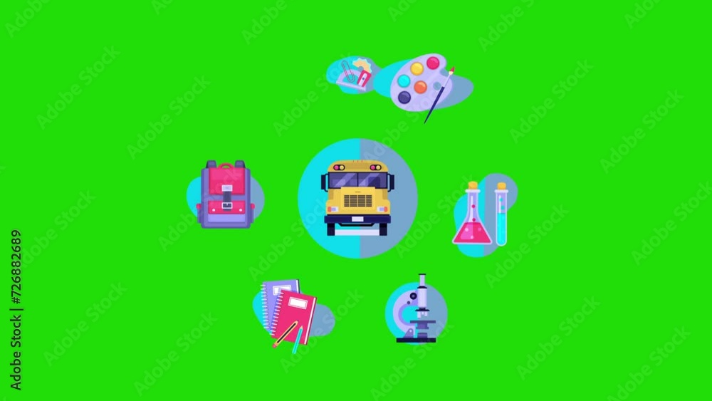 Animated back to school elements Education Icons - Motion Graphic ...