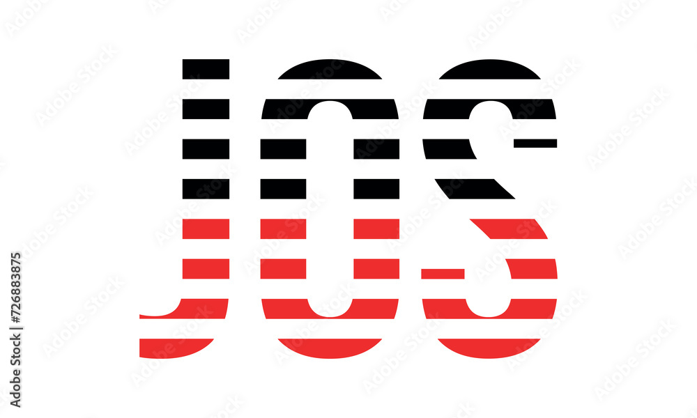 JOS three initial letter iconic line negative space minimal logo design ...