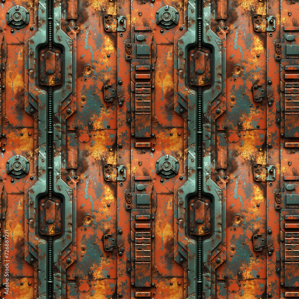 rusty metal backRusted Steampunk Armor Plates Texture. Seamless ...