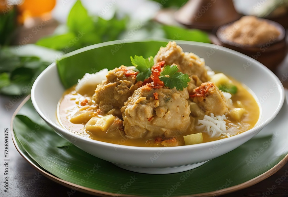 sauce Indonesian curry served Raya Day cooked Opor coconut milk ...