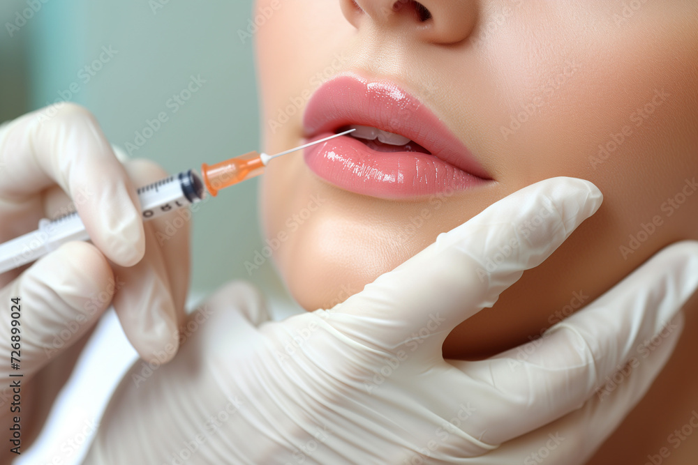 syringe botox injection aestethic skin care, woman injection botokx in ...
