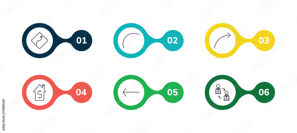 Vecteur Stock outline icons collection with infographic template ...