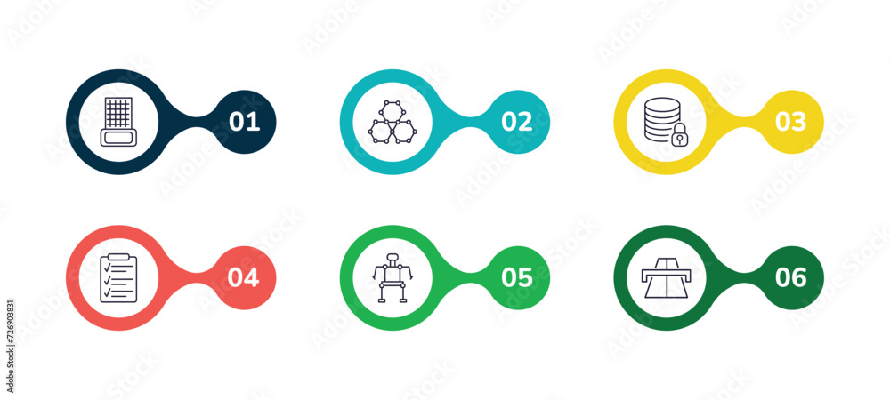 outline icons collection with infographic template. linear icons from ...