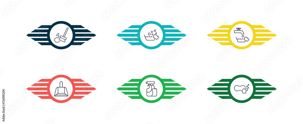 outline icons collection with infographic template. linear icons from ...