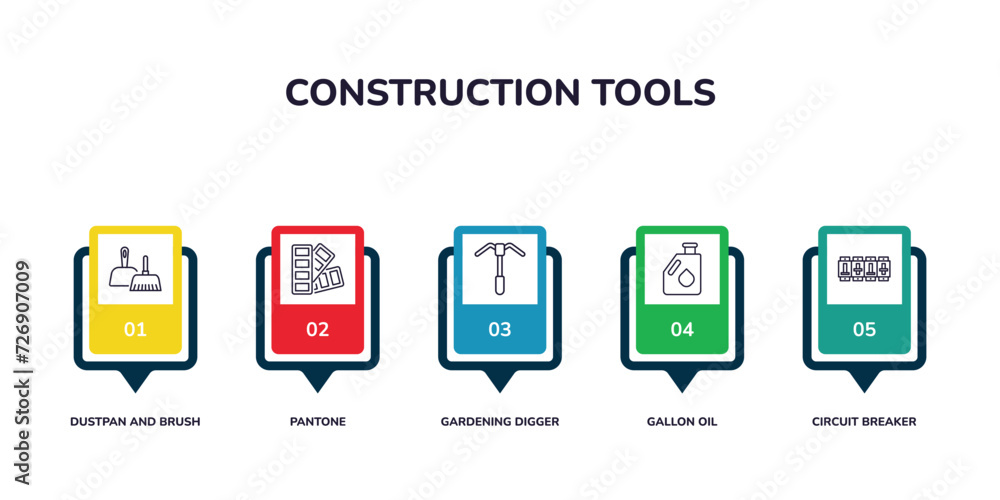 outline icons collection with infographic template. linear icons from ...