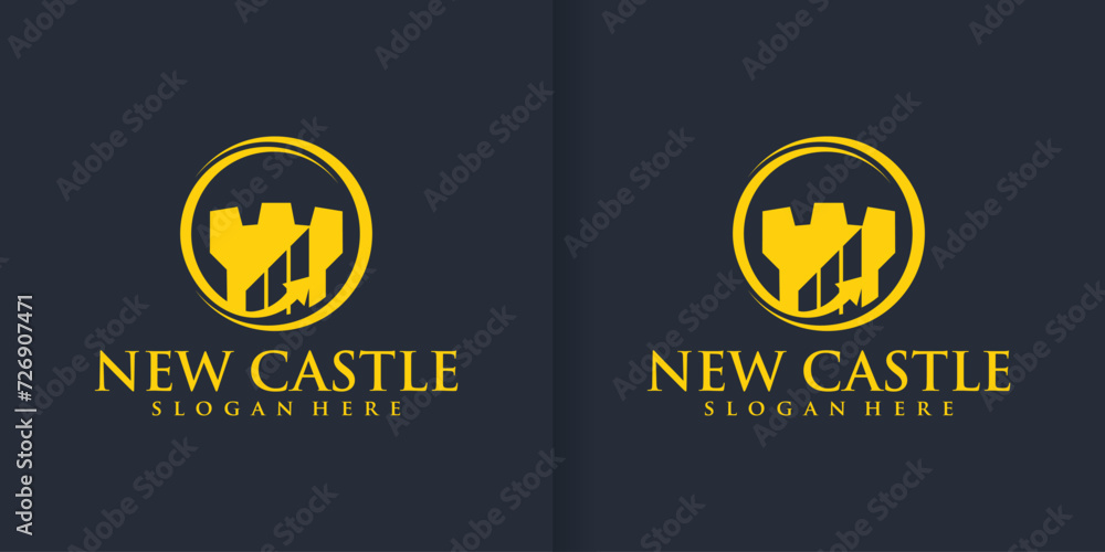 Inspirational collection of ancient castle logo designs with creative ...