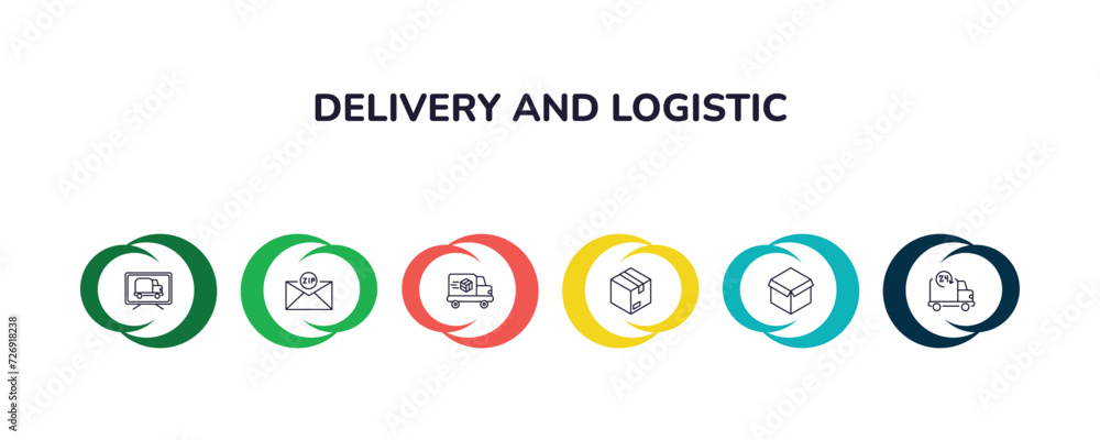 outline icons collection with infographic template. linear icons from ...