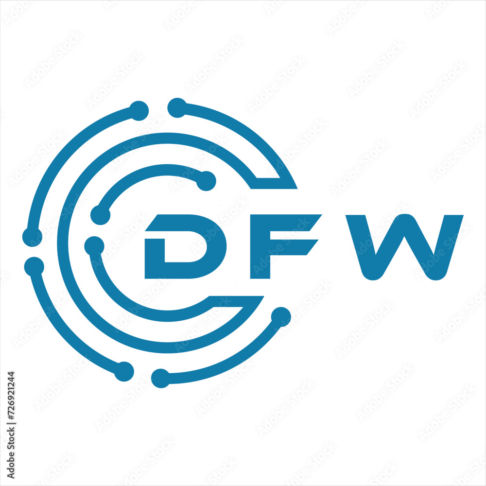 DFW letter design. DFW letter technology logo design on a white ...