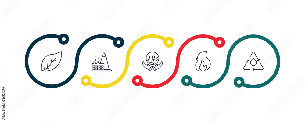 outline icons collection with infographic template. linear icons from ...