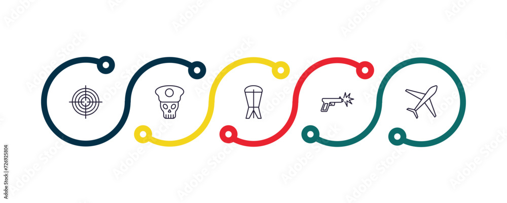 outline icons collection with infographic template. linear icons from ...