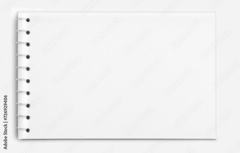 Clean white notepad with spiral binding at top, isolated on white ...