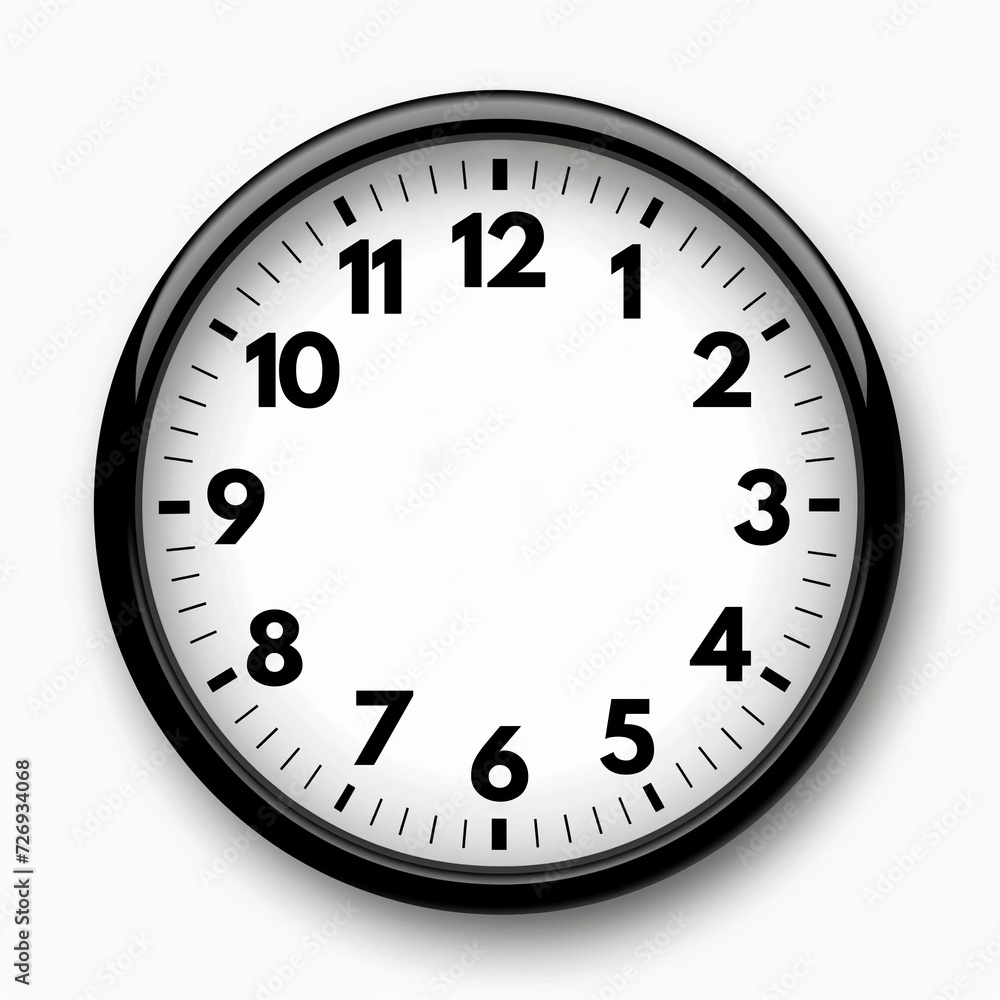 Classic wall clock without hands - timeless design in black and white ...