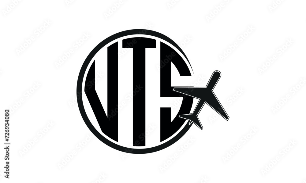 VTS three initial letter circle tour & travel agency logo design vector ...