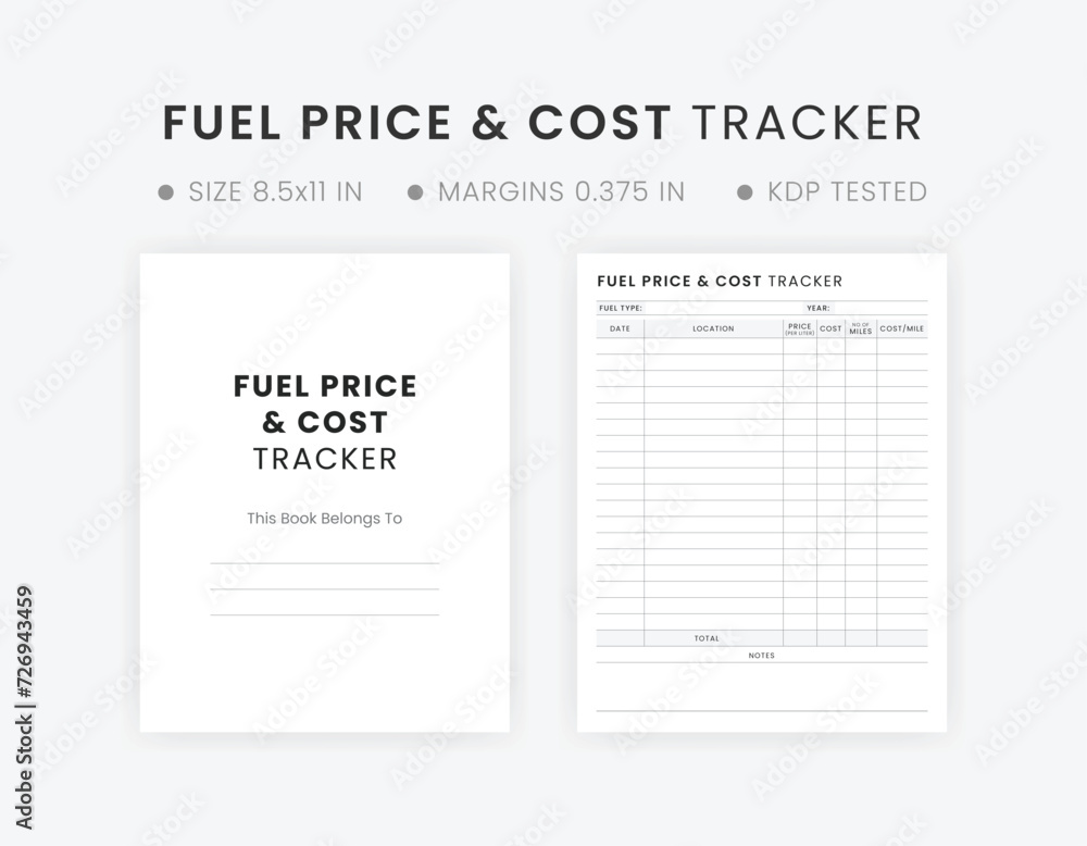 Fuel Price Tracker Printable Vehicle Fuel Cost Per Mile Fuel Cost ...