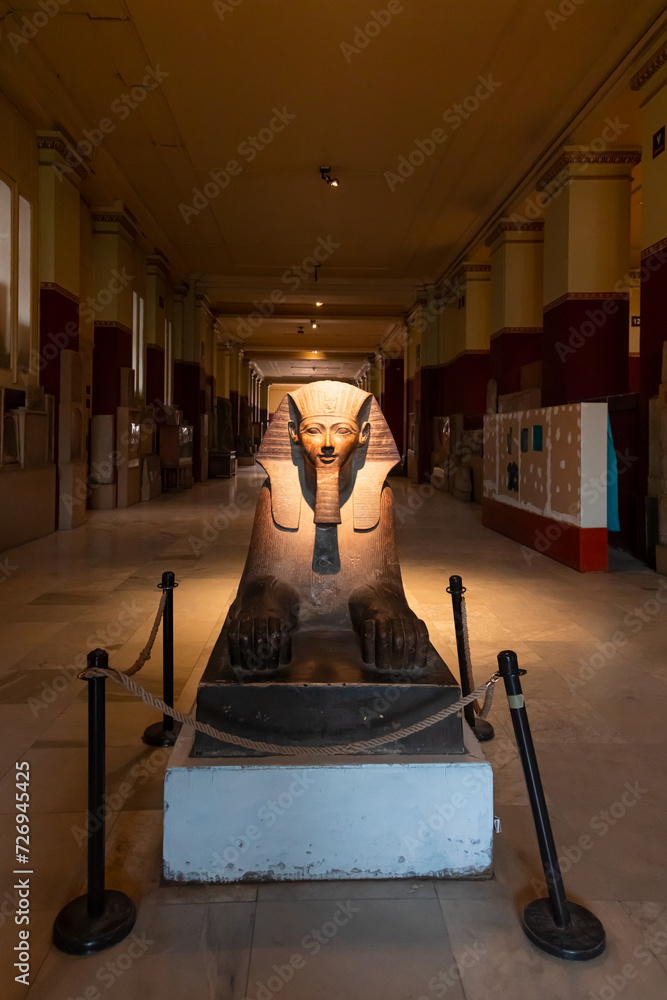 Cairo, Egypt - 09 December 2023: The beautiful Egyptian sculptures of ...