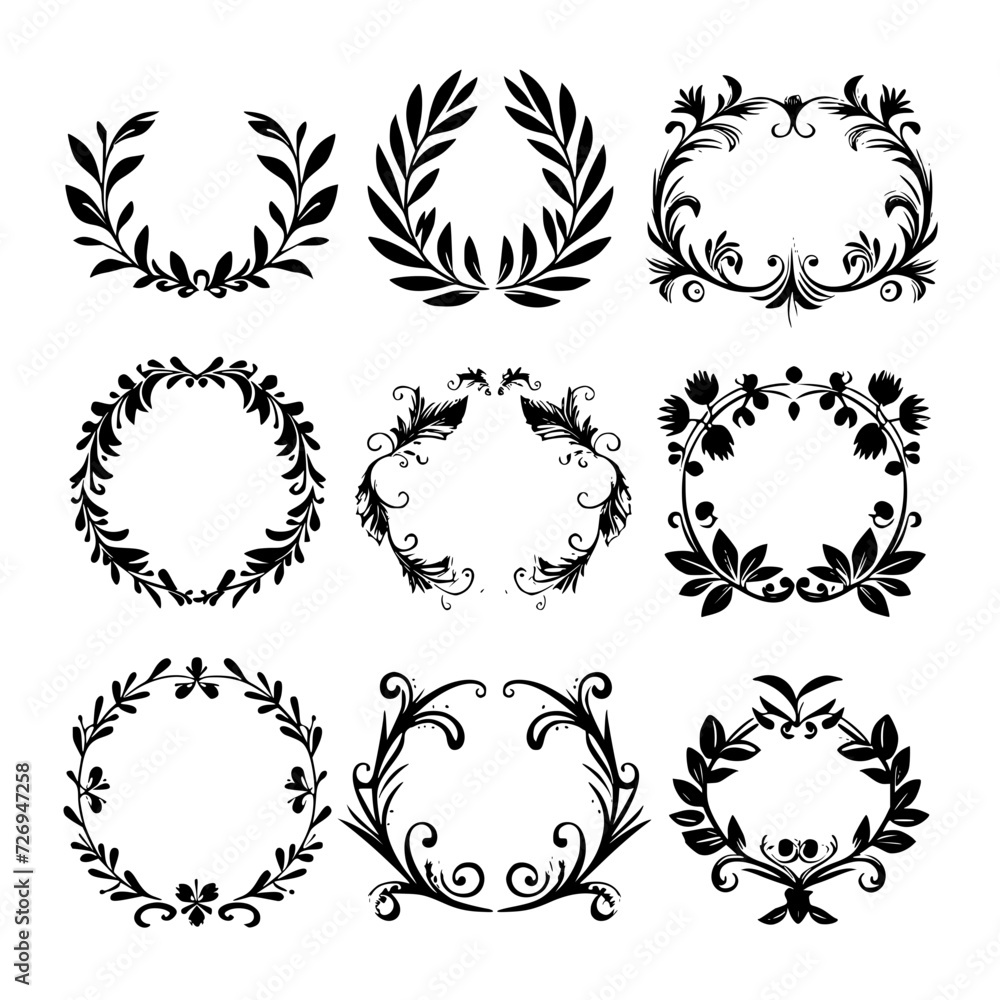 wreath SVG, wreath png, wreath frame, frame svg, frame illustration ...