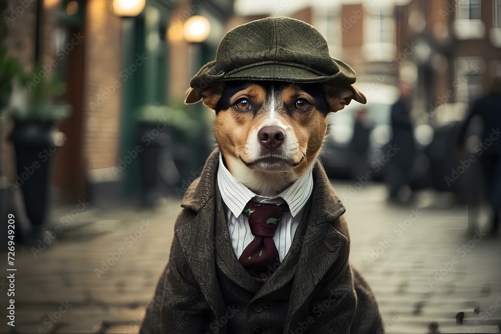 dog wearing jass and hat made with ai Stock Illustration | Adobe Stock