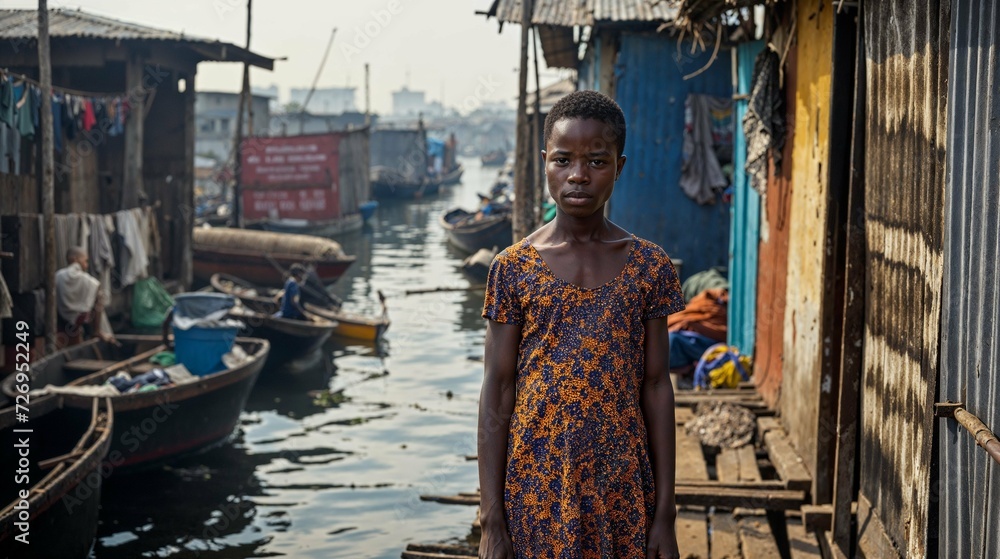 Young Boy in The Floating Slum of Makoko in Lagos, Nigeria Stock Photo ...