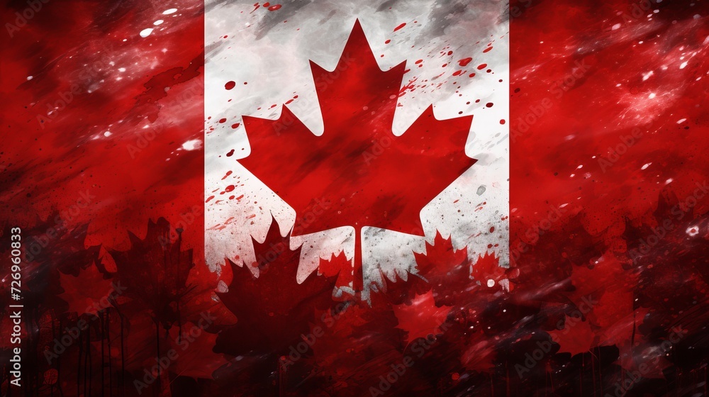 Dynamic canada flag wallpaper: vibrant maple leaf design in patriotic ...