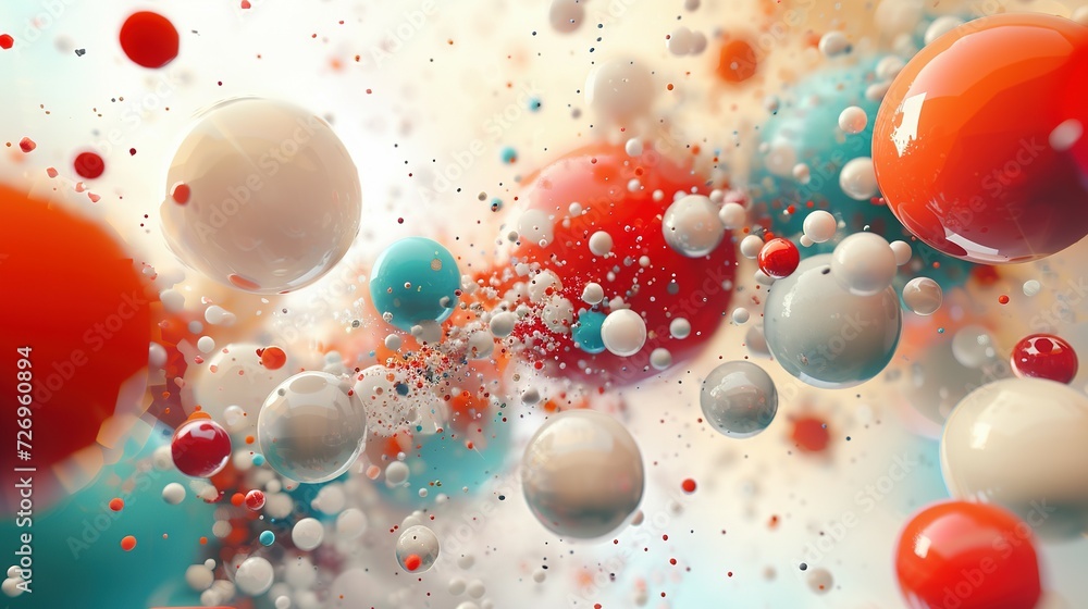 Collision of abstract objects in space. Abstract scene of various ...