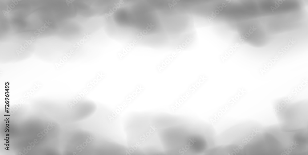 Grey smoke puff, white background and studio with no people with fog in ...