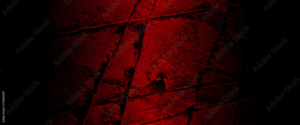 Vector black red stained cracked concrete wall, scary concrete walls ...