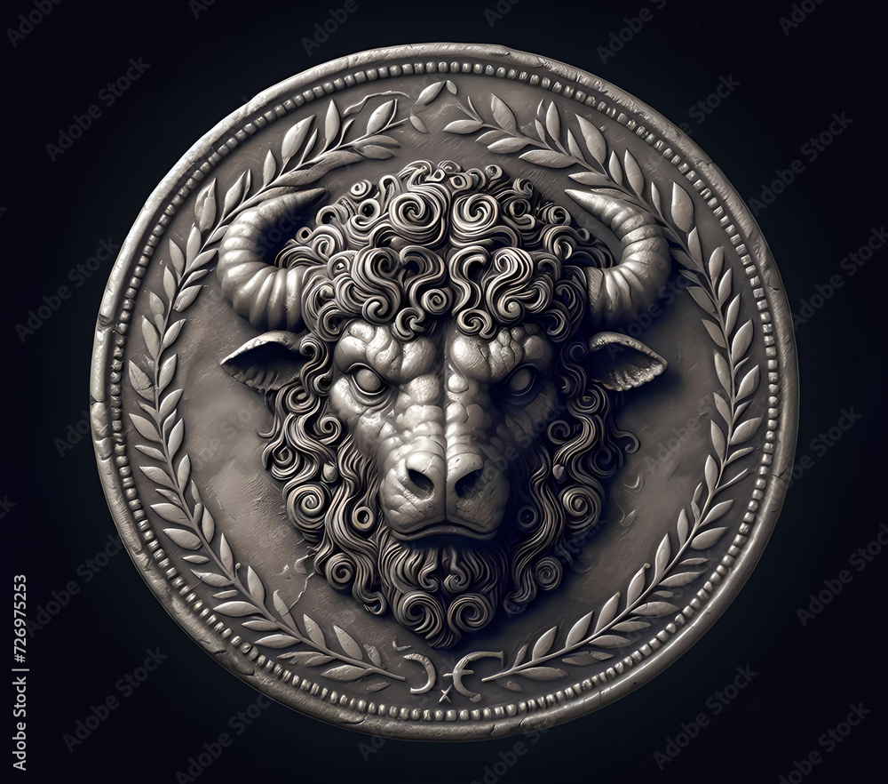 Fictional ancient silver coin from Crete with the face of the mighty ...