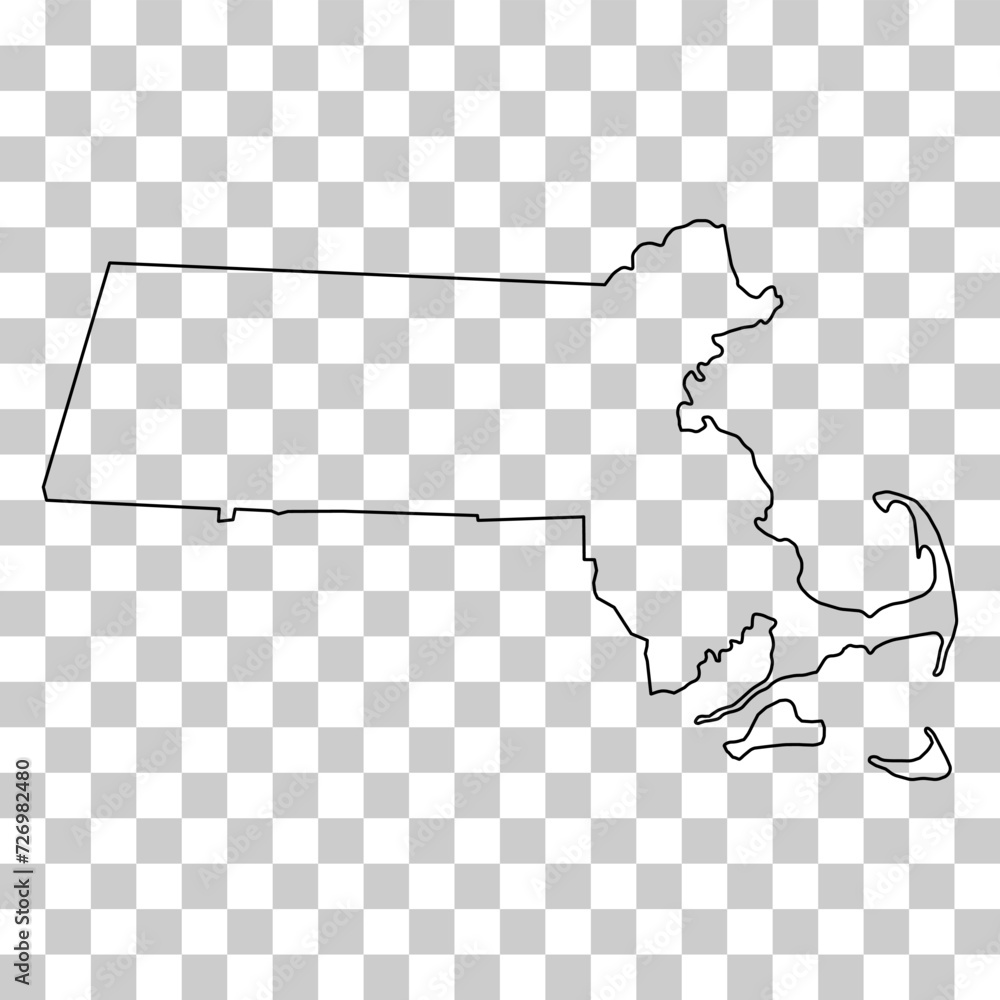 Massachusetts map shape, united states of america. Flat concept icon ...