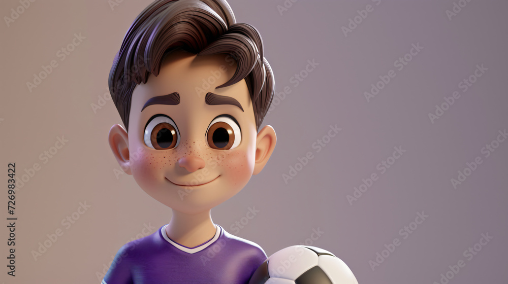 Foto de A vibrant and animated 3D headshot illustration of a young ...