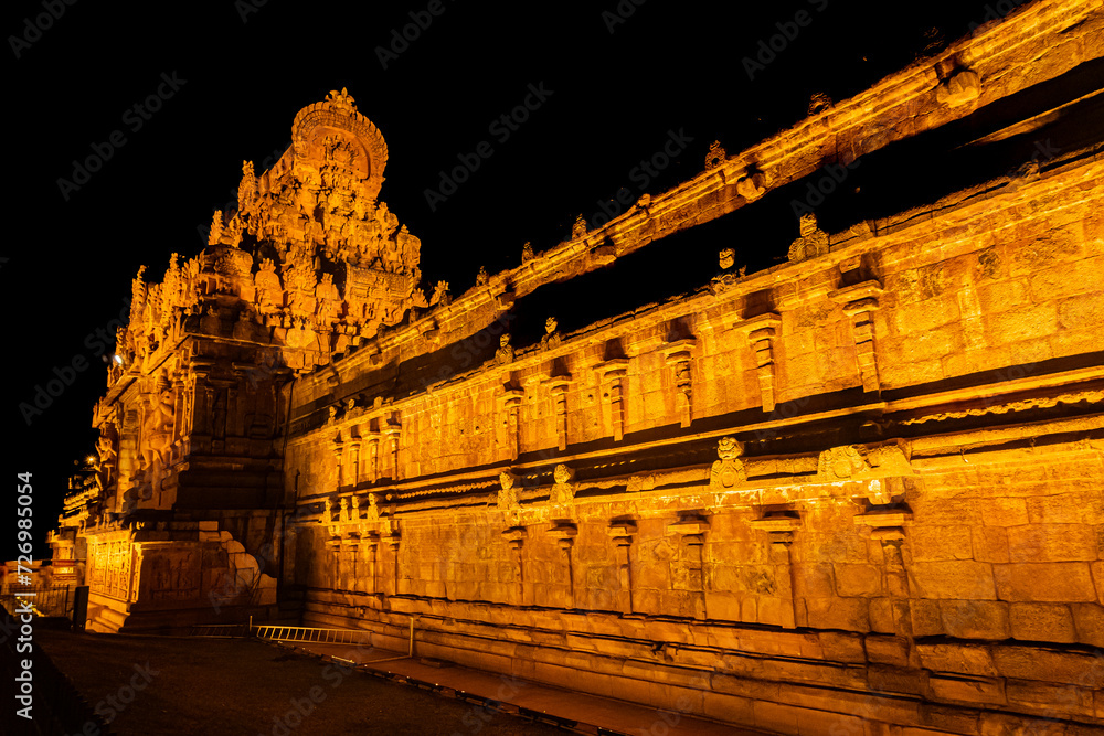 Night Time with Lightning - Tanjore Big Temple or Brihadeshwara Temple ...