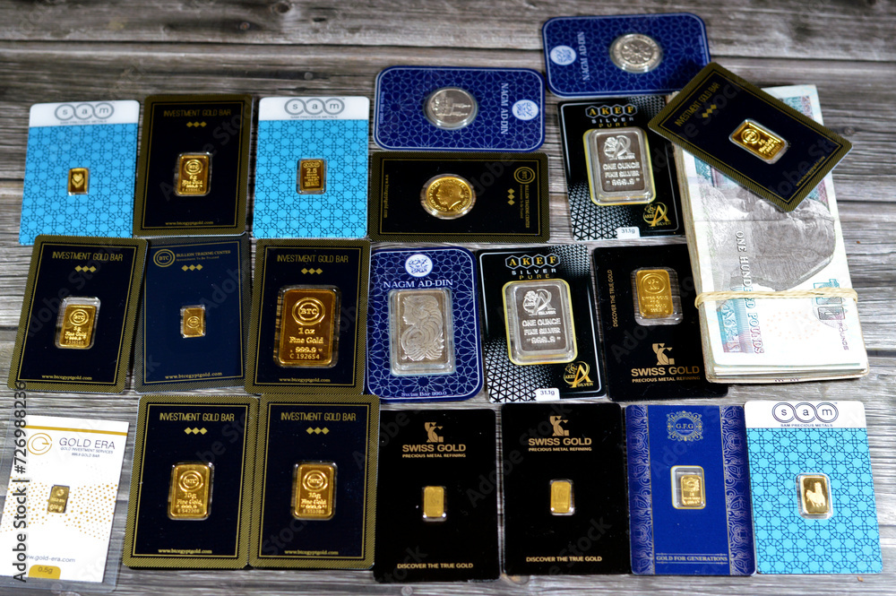 Cairo, Egypt, January 29 2024: Egyptian pounds bills, BTC, Sam, Swiss ...