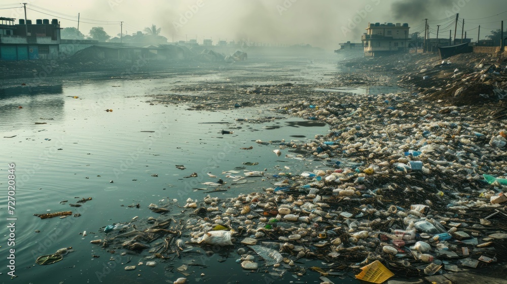 The problem of garbage dumping in the river from homes and industrial ...