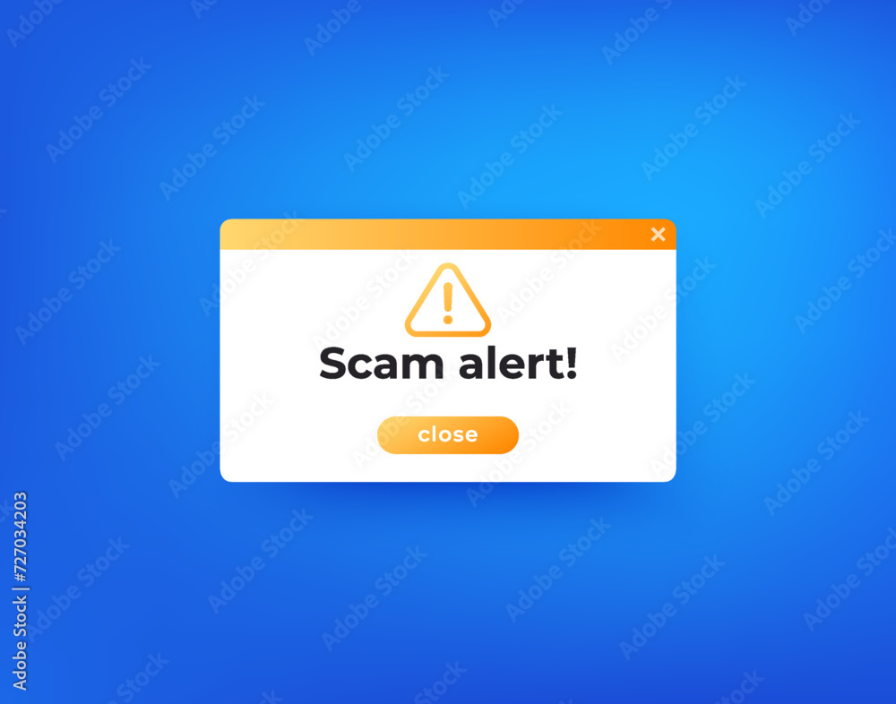 Scam alert warning window, vector design Stock-Vektorgrafik | Adobe Stock