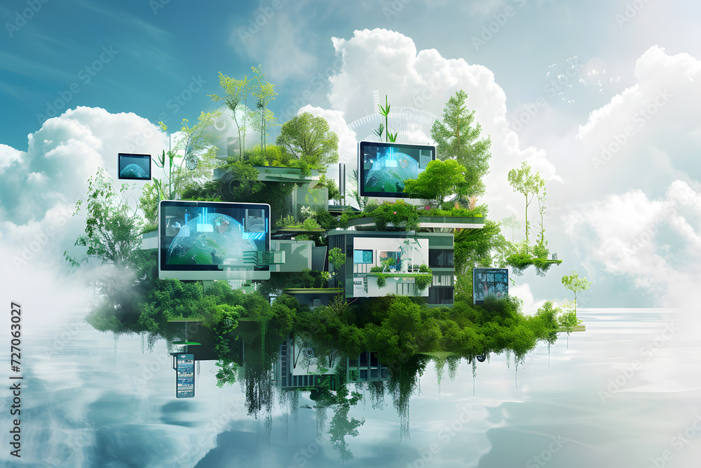 Abstract conceptual of Eco-Friendly Sustainability with Modern ...